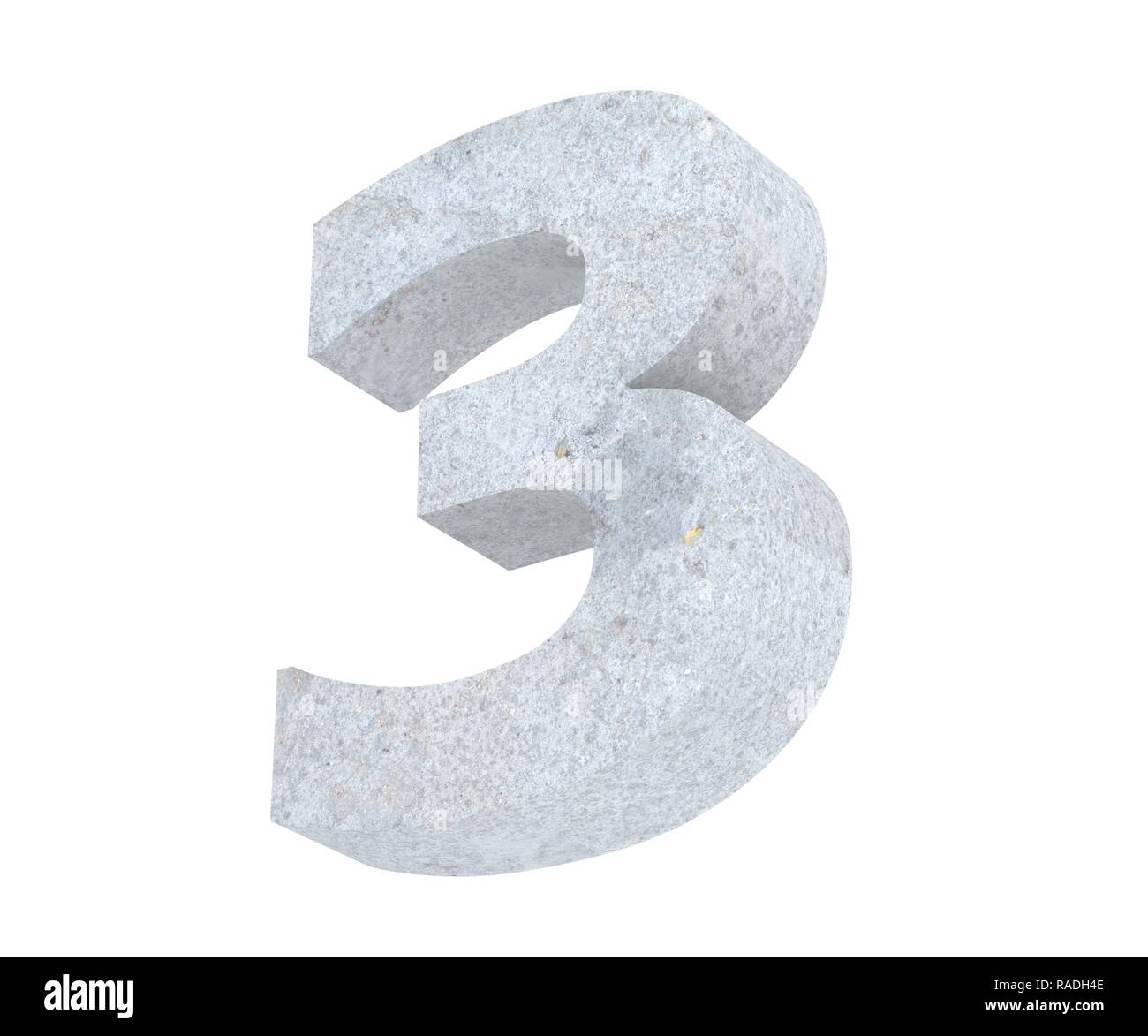 3D rendering concrete number 3 three. 3D render Illustration Stock ...