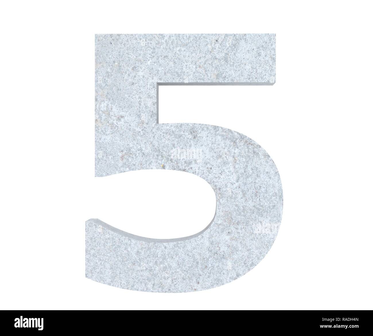 3D rendering concrete number 5 five. 3D render Illustration Stock Photo ...