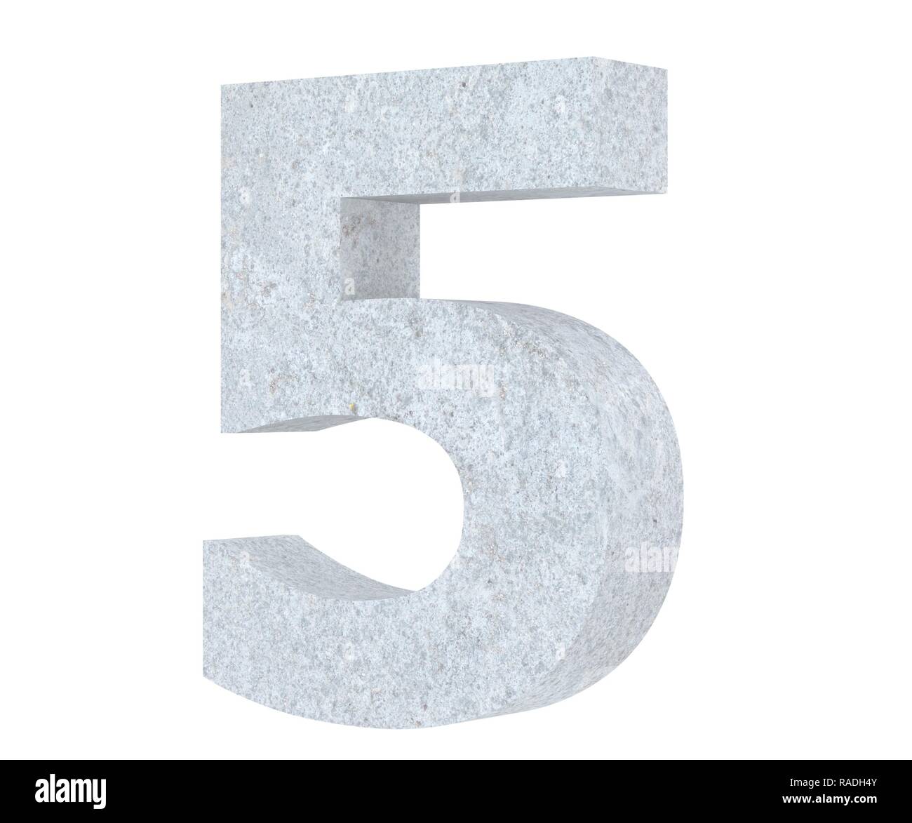 3D rendering concrete number 5 five. 3D render Illustration Stock Photo ...