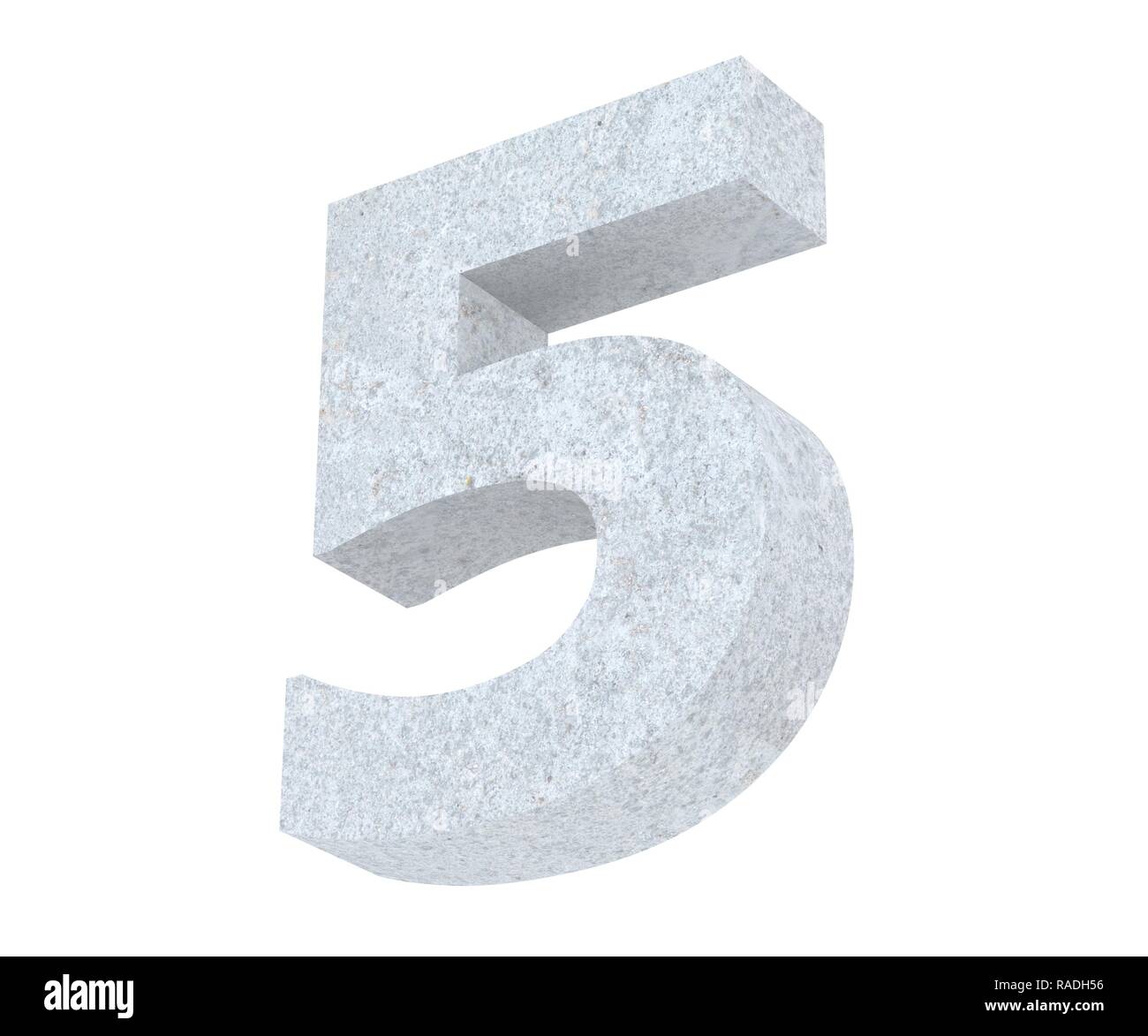 3D rendering concrete number 5 five. 3D render Illustration Stock Photo ...