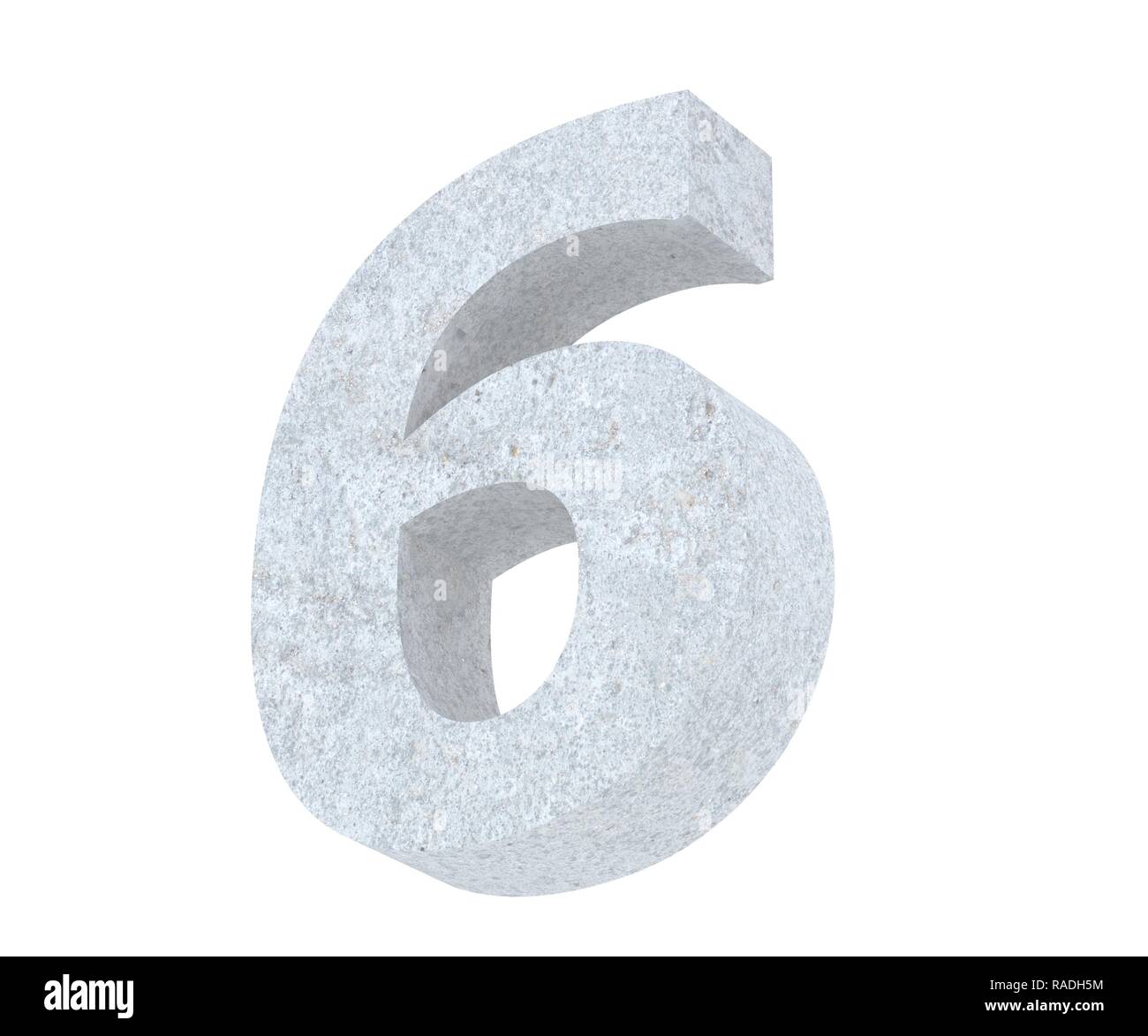 3D rendering concrete number 6 six. 3D render Illustration Stock Photo ...