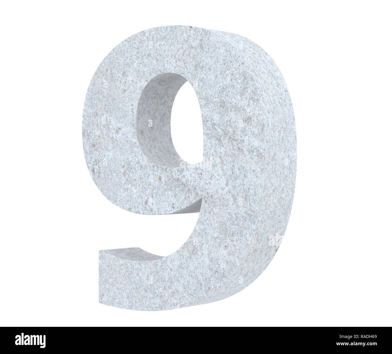 3D rendering concrete number 9 nine. 3D render Illustration Stock Photo ...