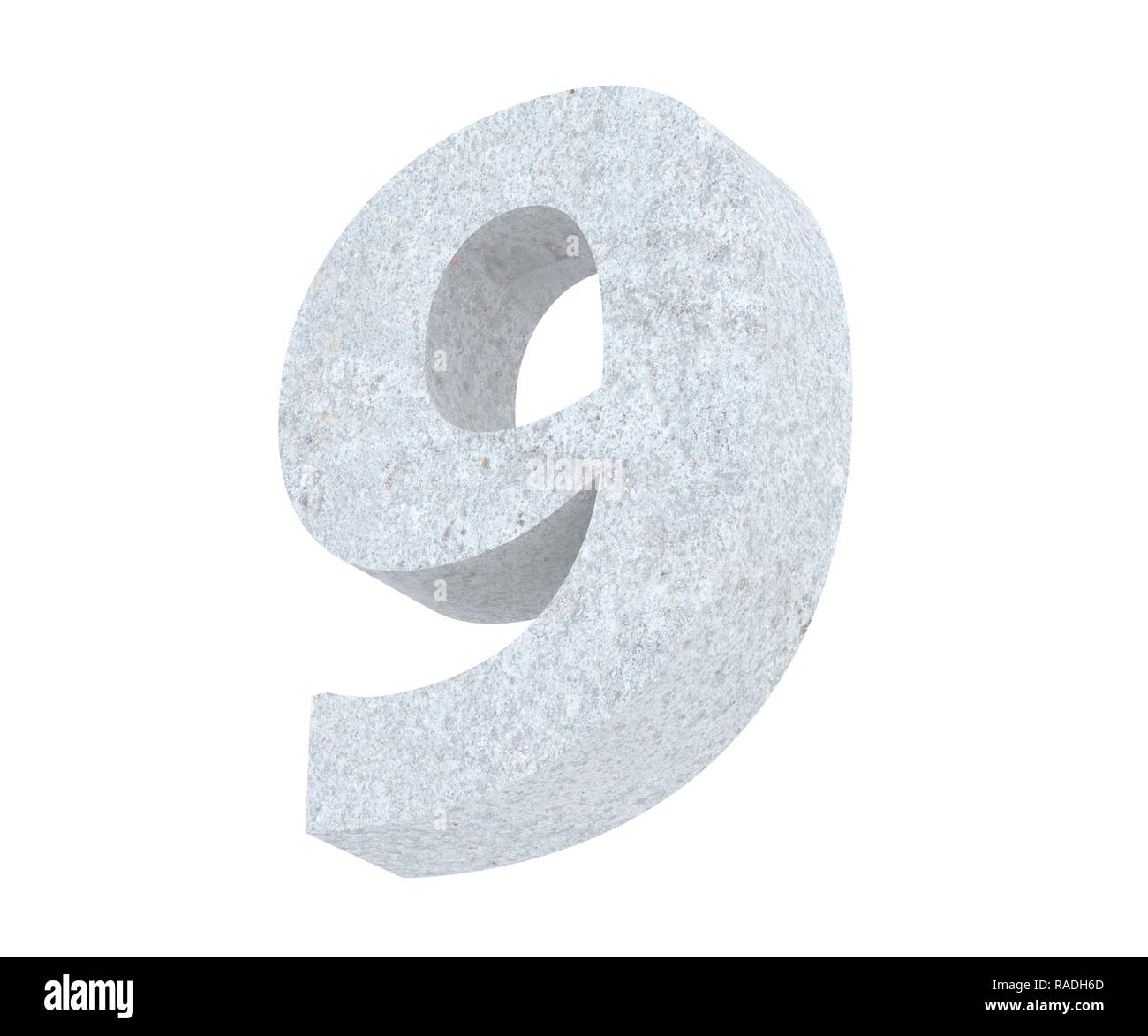 3D rendering concrete number 9 nine. 3D render Illustration Stock Photo ...
