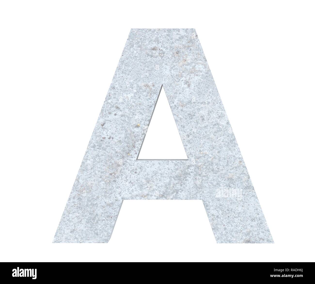 Concrete Capital Letter - A isolated on white background. 3D render ...