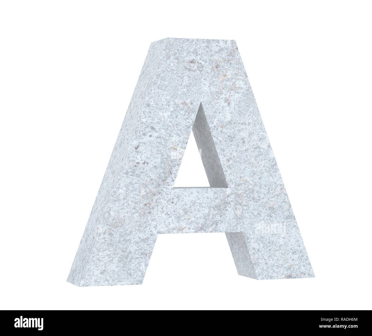 Concrete Capital Letter - A isolated on white background. 3D render ...
