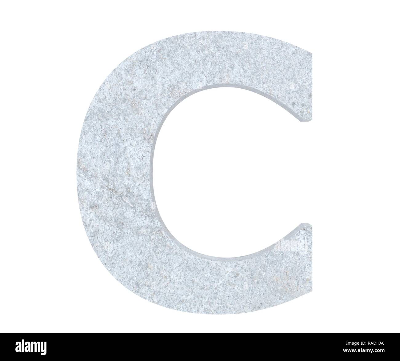 Concrete Capital Letter - C isolated on white background. 3D render ...