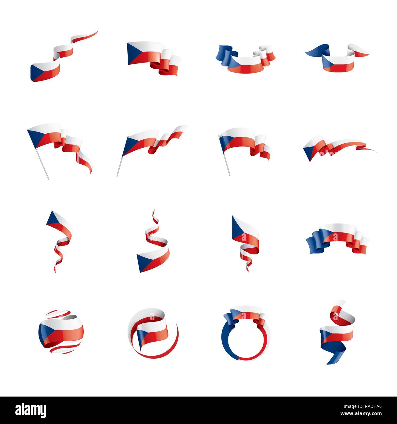 Czechia flag, vector illustration on a white background Stock Vector ...
