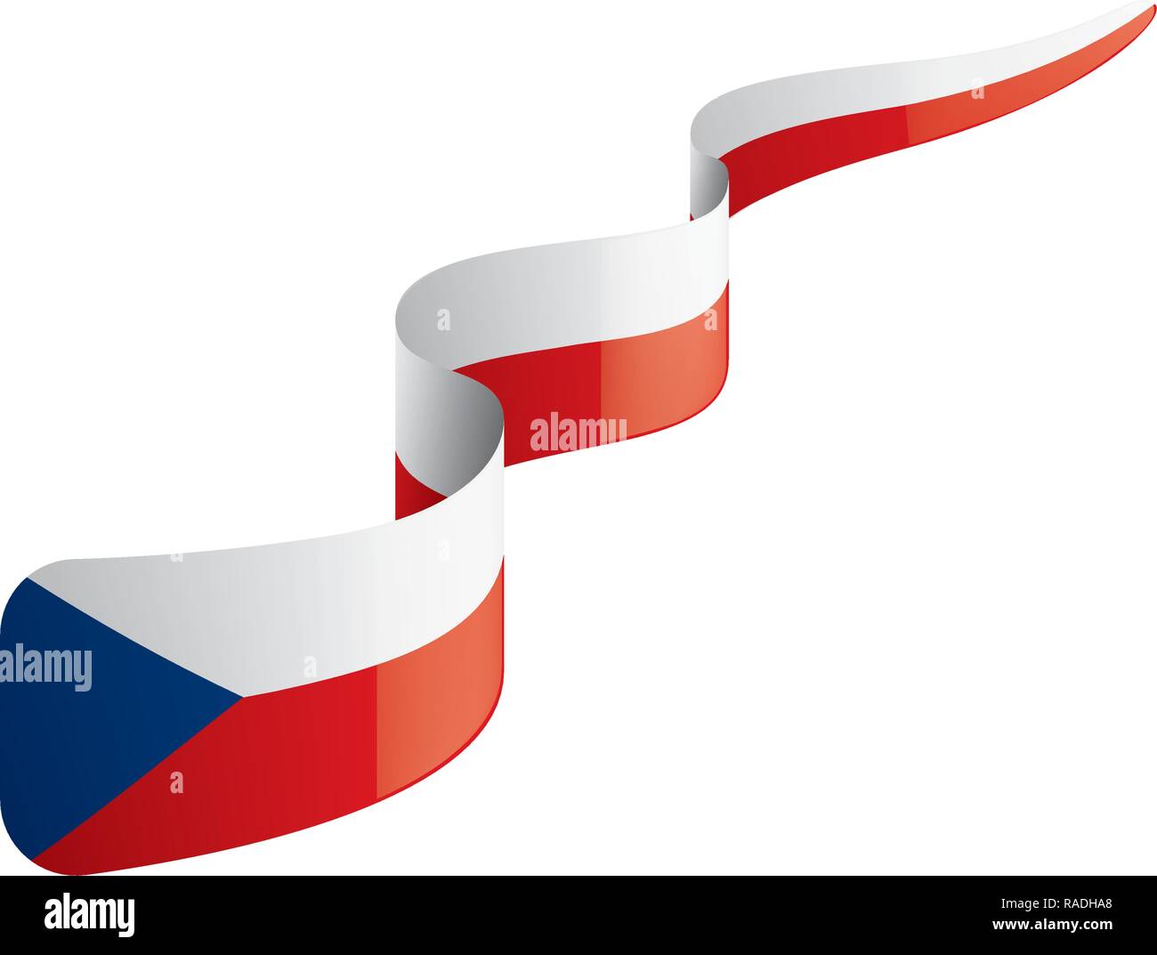 Czechia flag, vector illustration on a white background Stock Vector ...