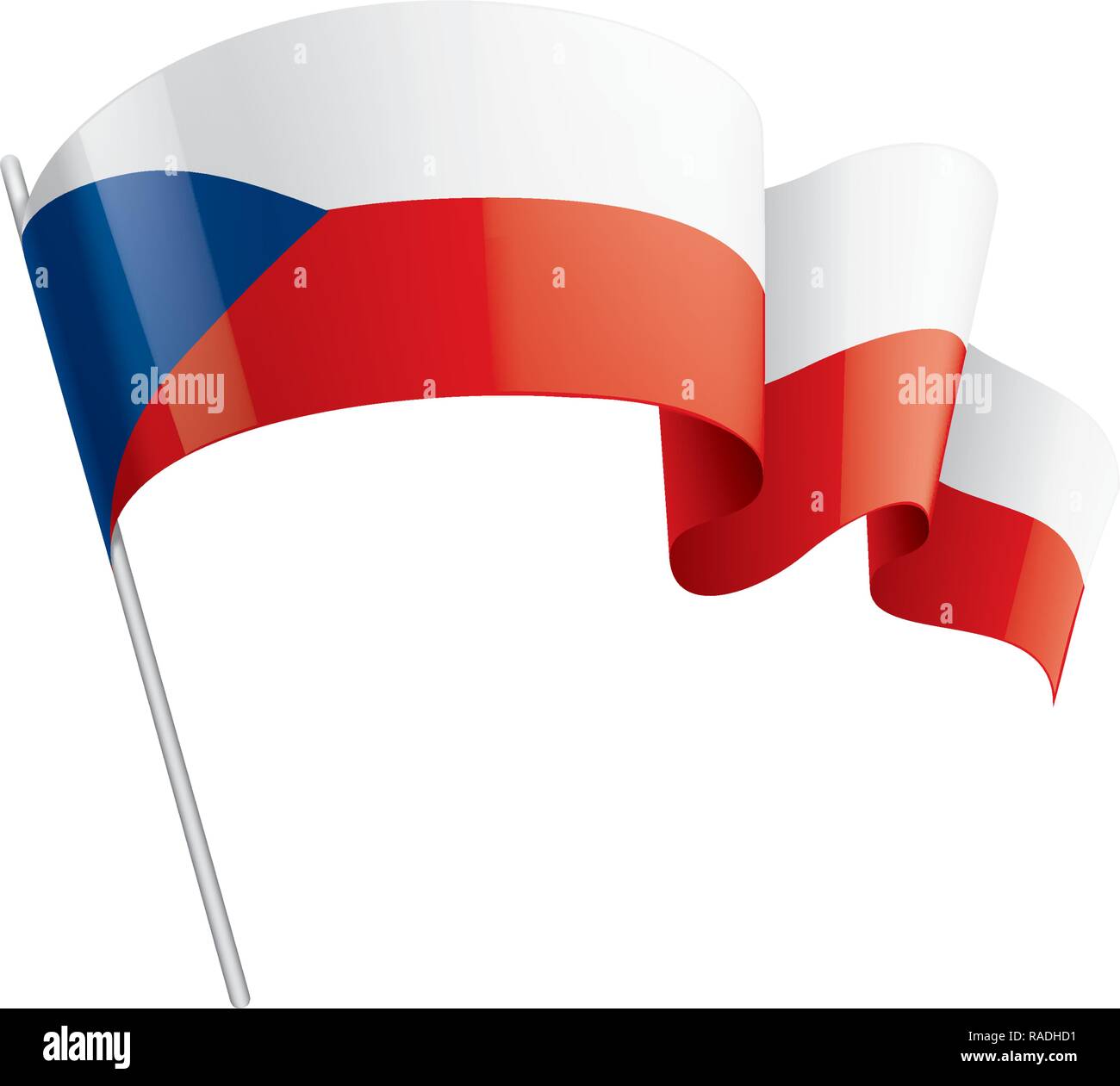 Czechia flag, vector illustration on a white background Stock Vector ...