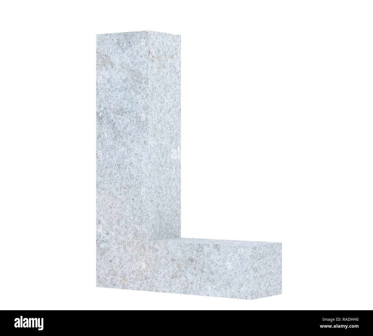 Concrete Capital Letter - L isolated on white background. 3D render ...