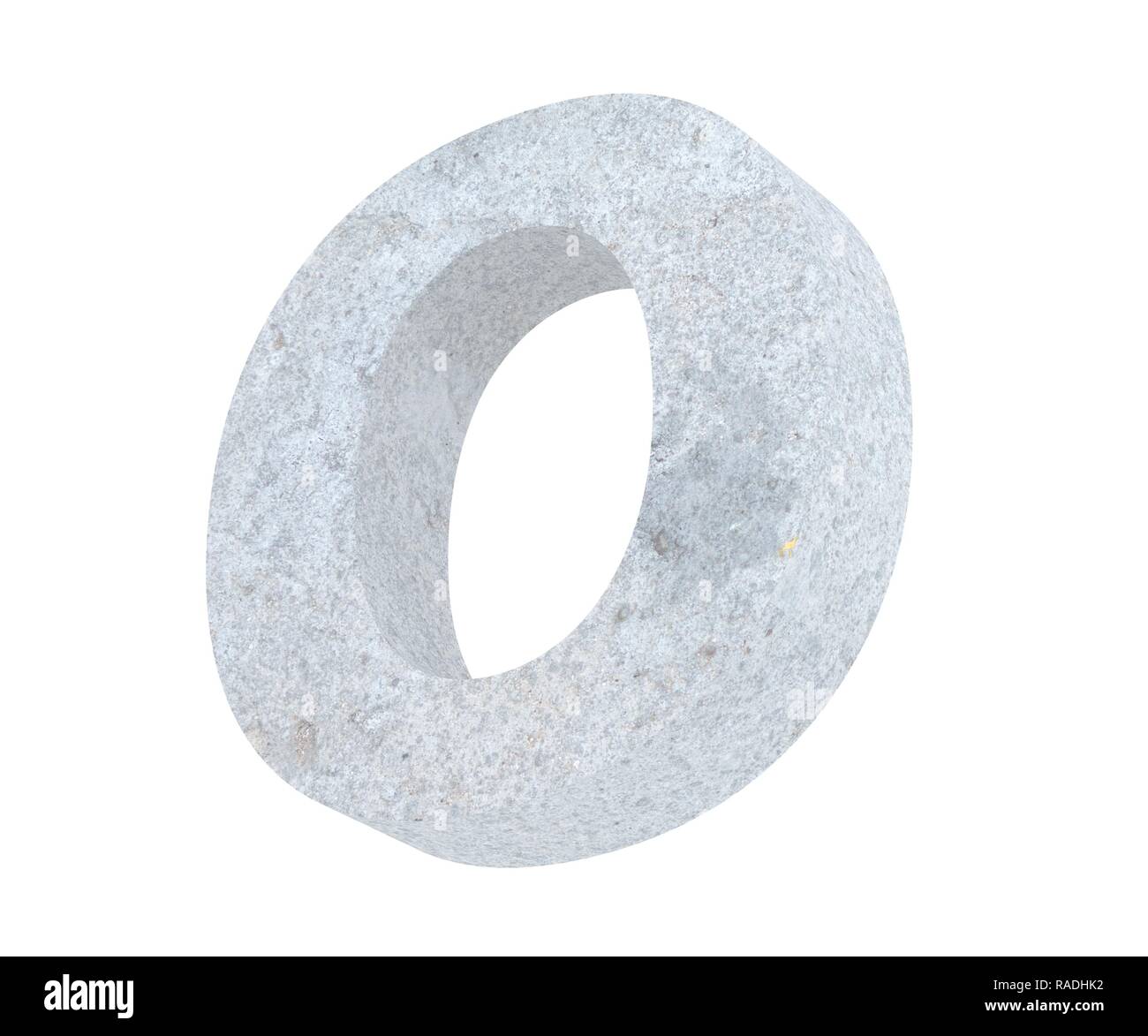 Concrete Capital Letter - O isolated on white background. 3D render ...
