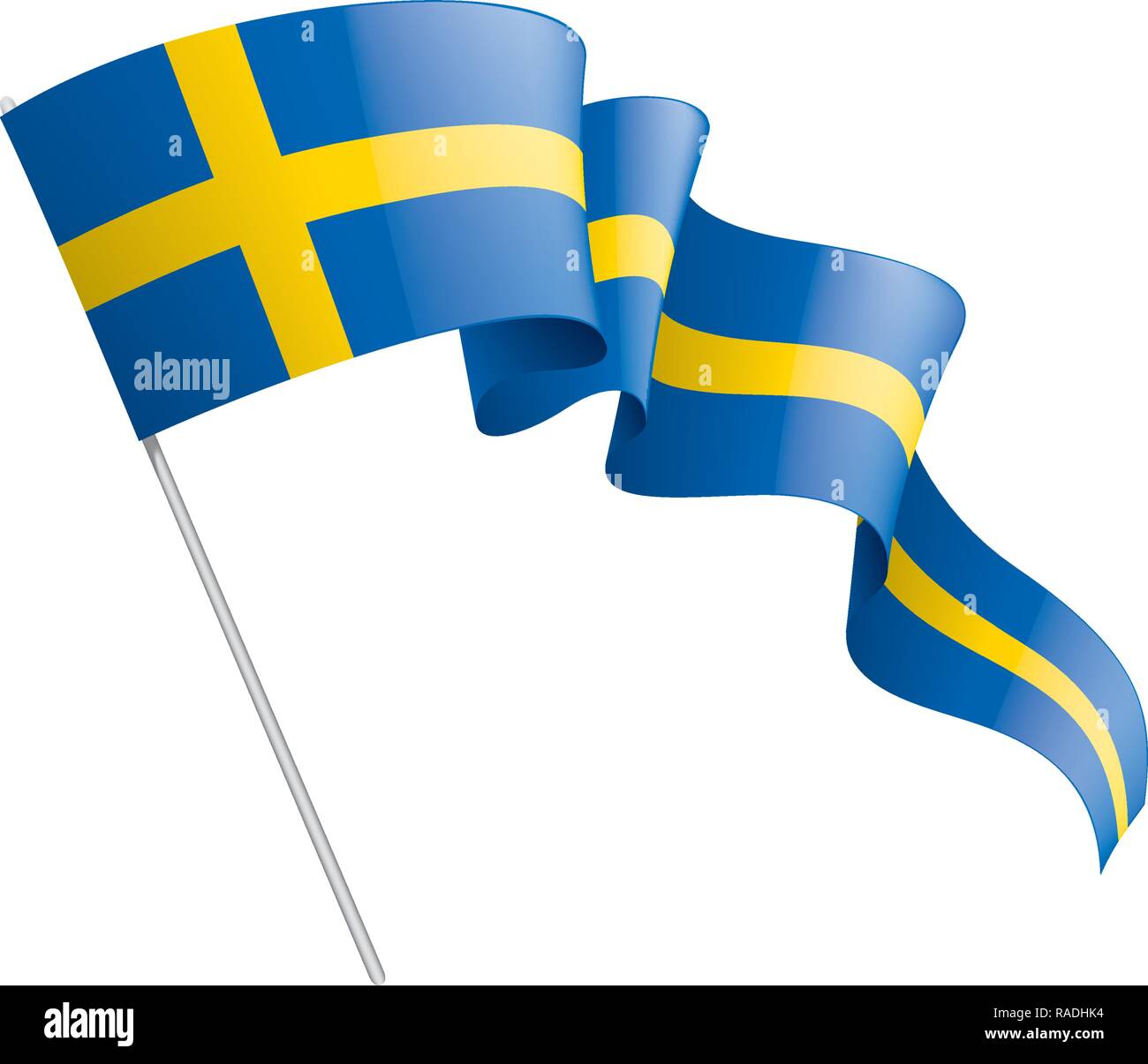 Sweden flag, vector illustration on a white background Stock Vector ...