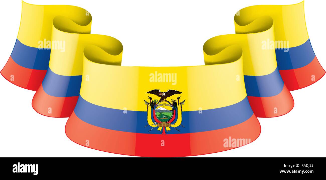 Ecuador flag, vector illustration on a white background Stock Vector ...