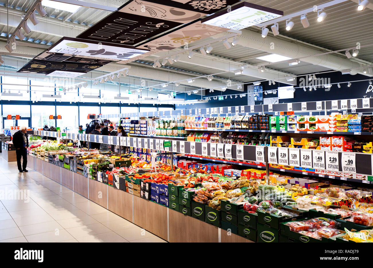 Interior Of The Lidl Supermarket North Of Montauban south western