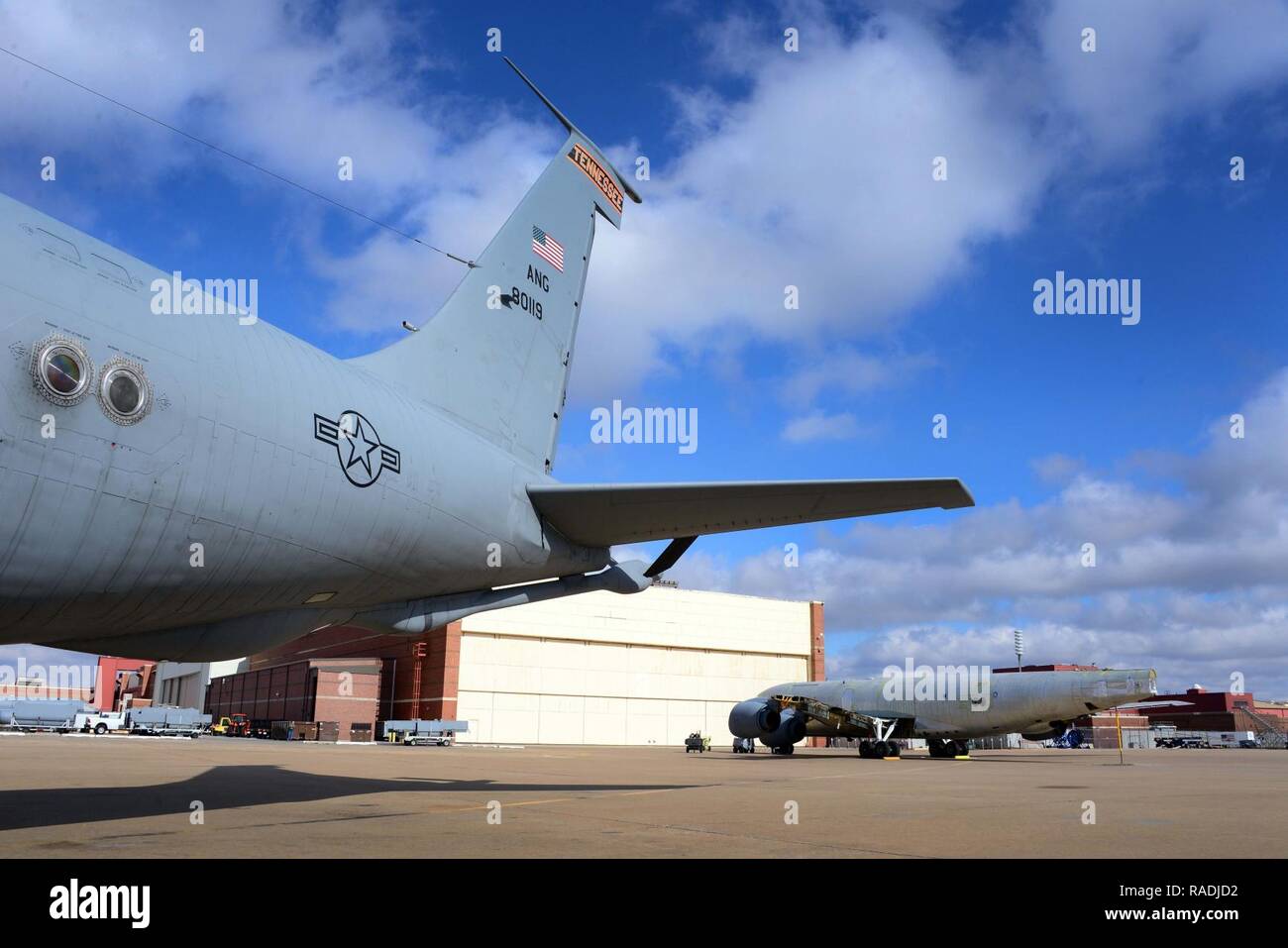 A KC-135R Stratotanker aircraft sits awaiting release from Periodic ...