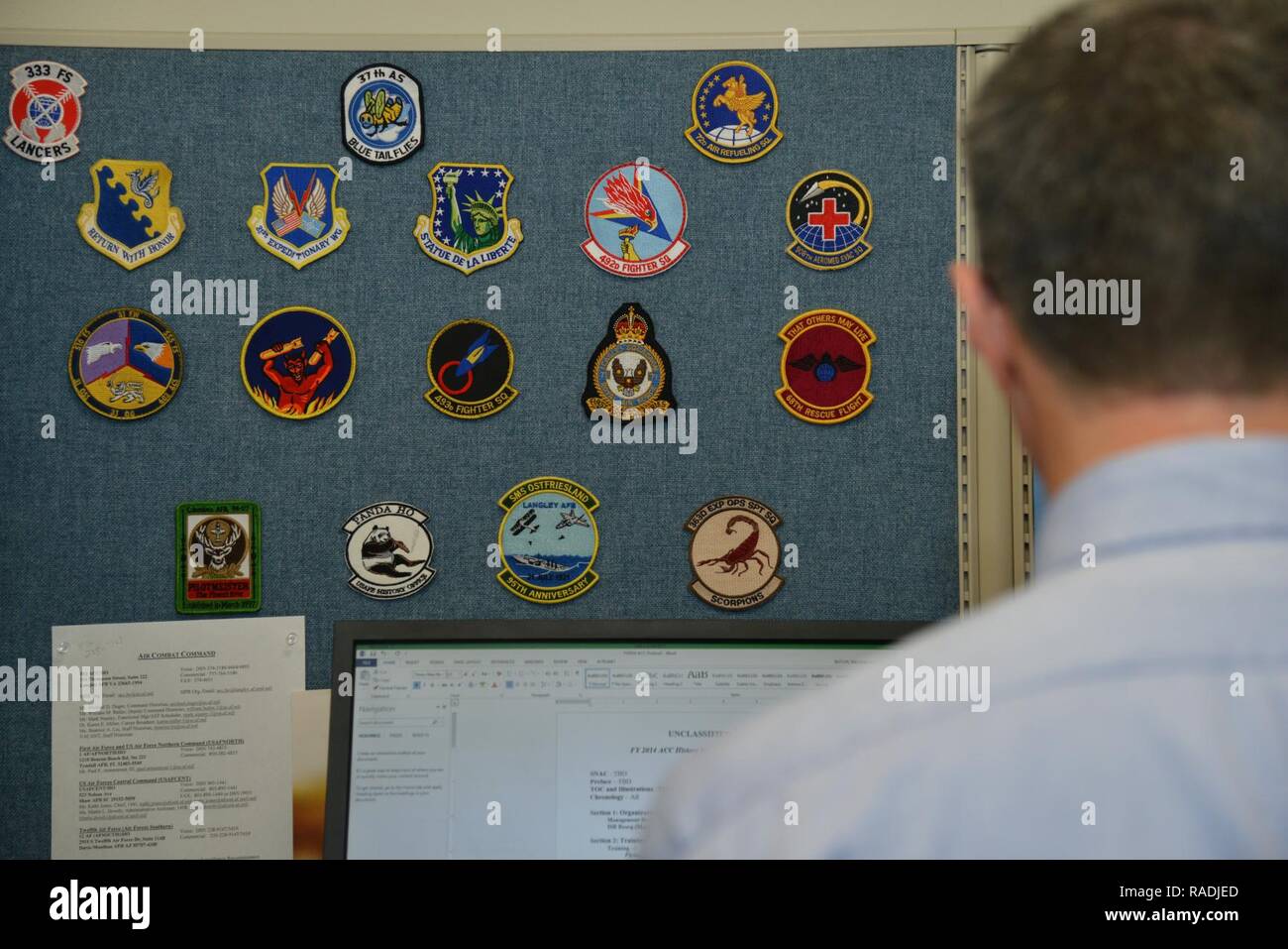 Bill Butler, Air Combat Command deputy command historian, makes edits ...