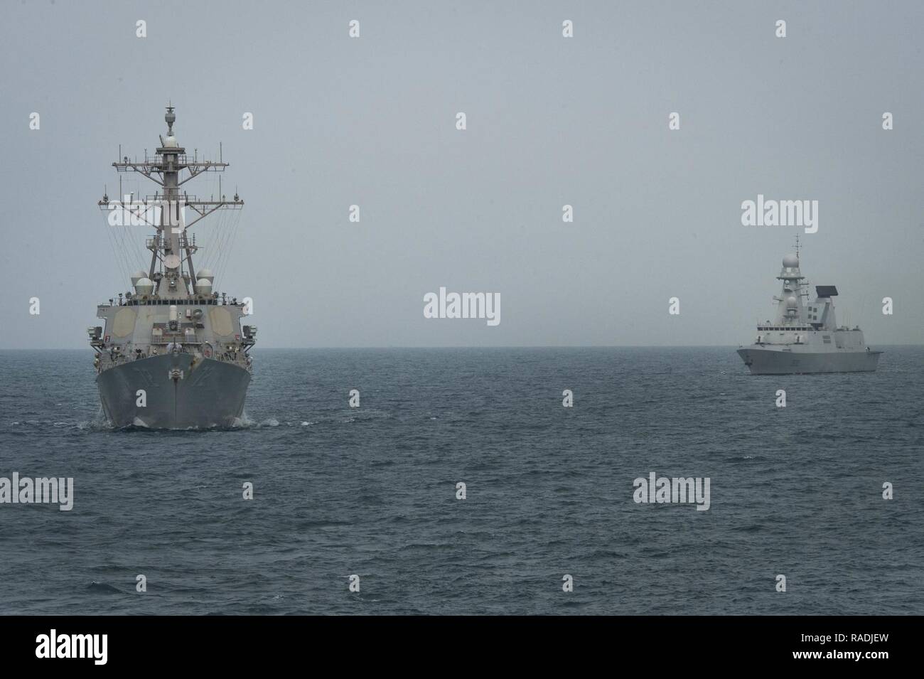 U.S. Navy Arleigh Burke-class destroyer USS Mahan (DDG-72) and French ...