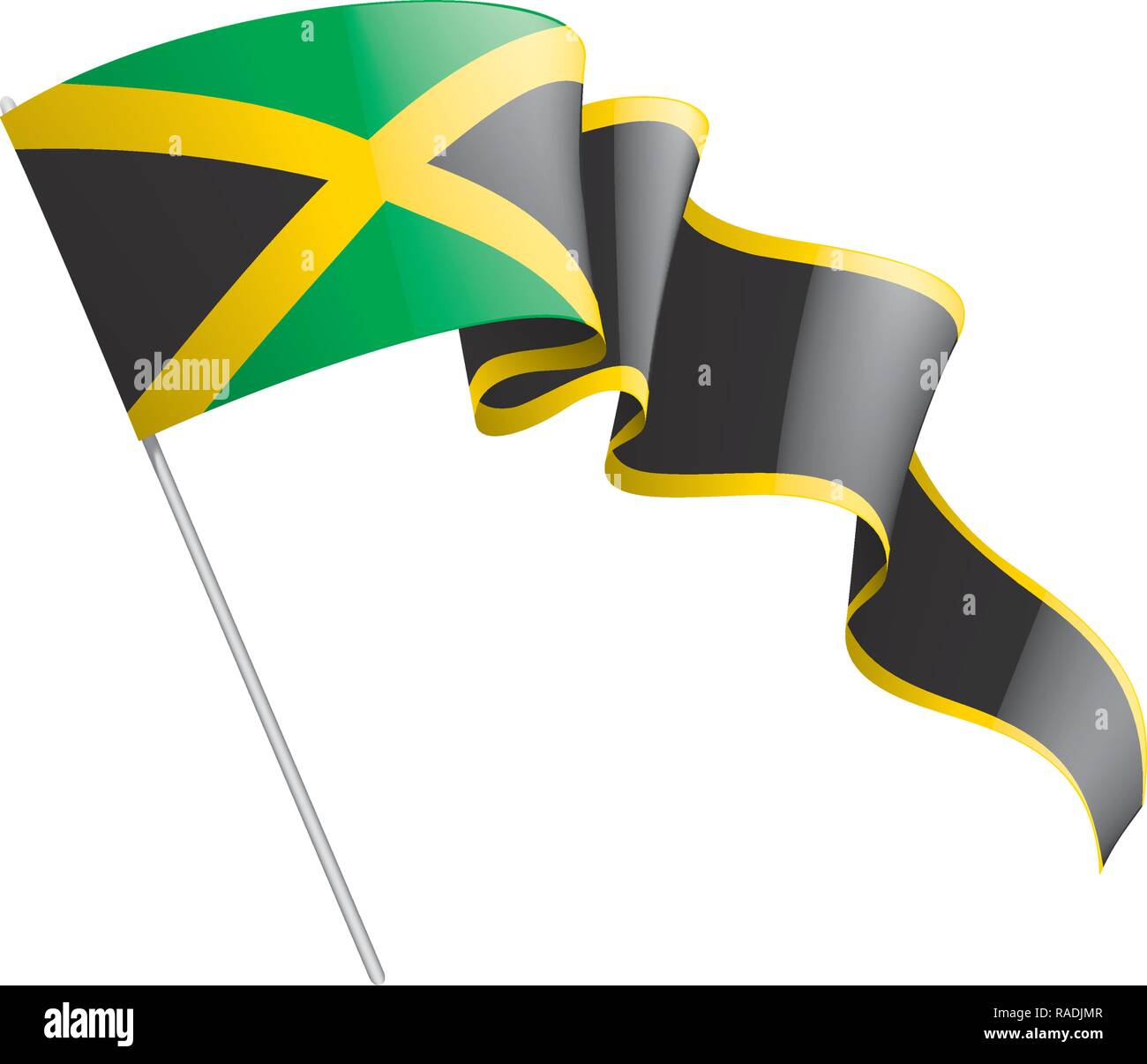 Jamaica flag, vector illustration on a white background Stock Vector ...