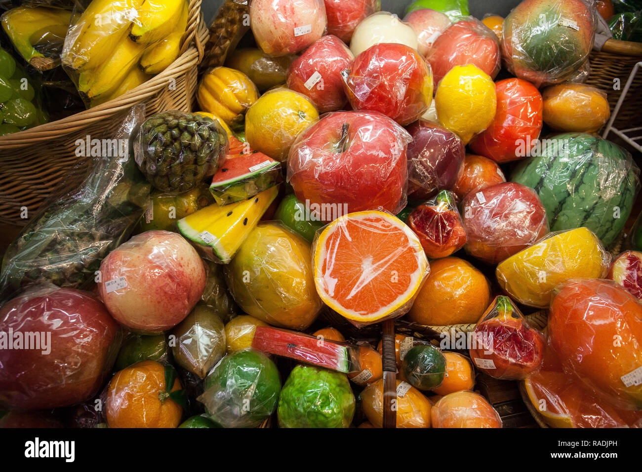 Japan: Tokyo. Plastic food, fruits, supplies for restaurants in ...