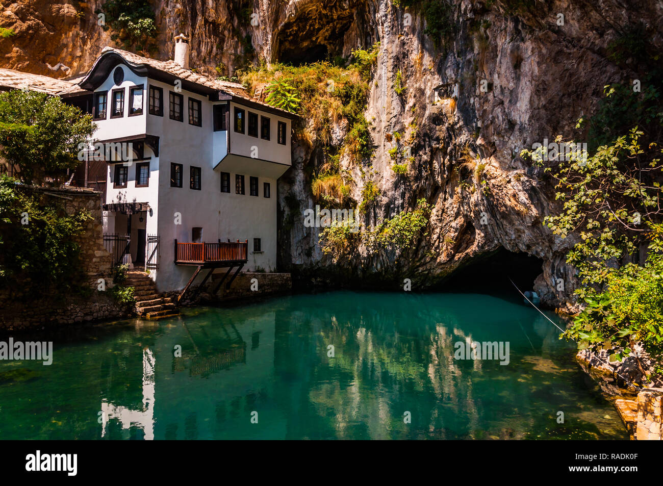 Vrelo Bune or Buna spring in Blagaj. Famous touristic attraction in ...