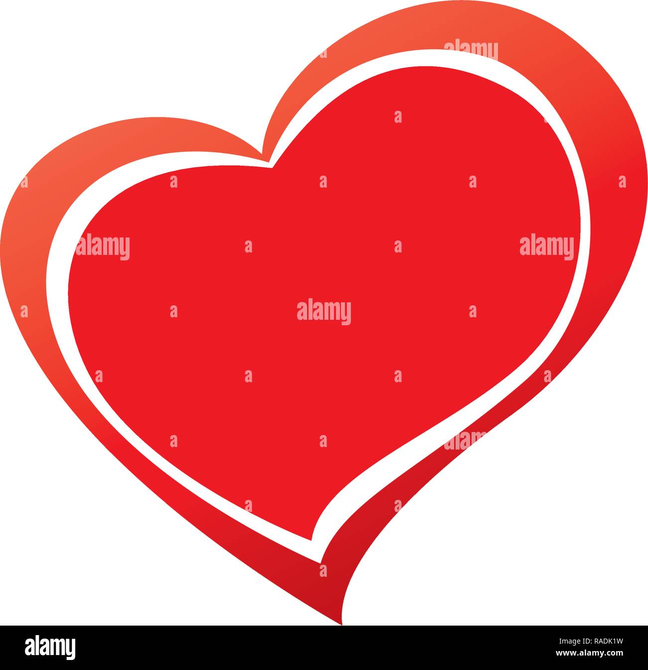 Red heart icon. Vector illustration on white background Stock Vector ...