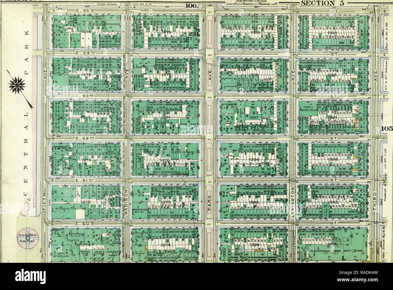 Plate 104: Bounded by E. 65th Street, Third Avenue, E. 59th Street, and ...