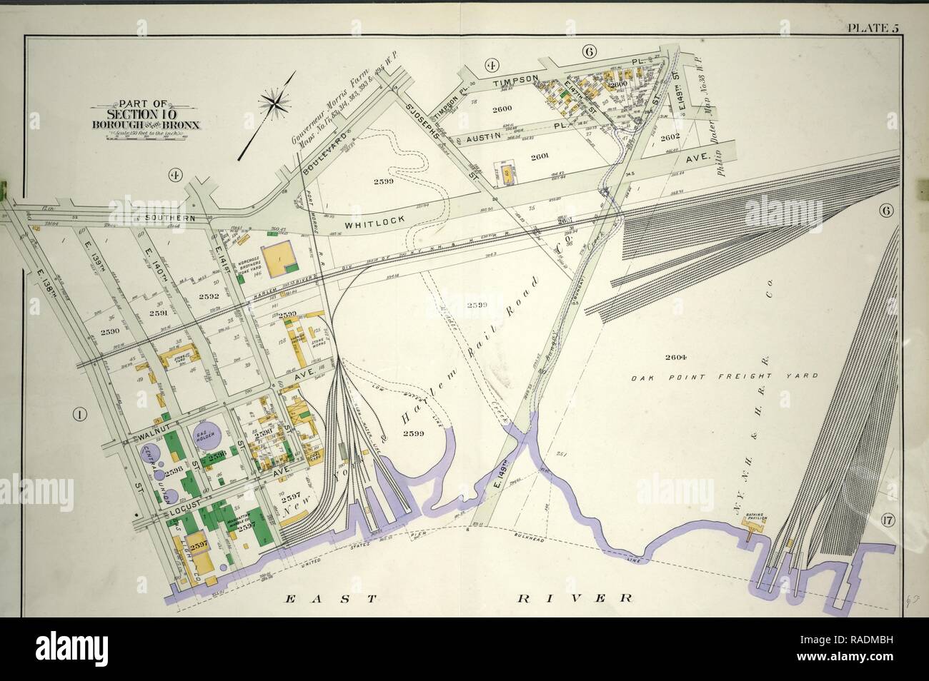 Plate 5: Part of Section 10, Borough of the Bronx. Bounded by Southern ...