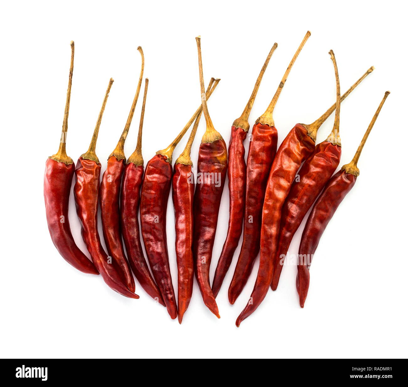 Dried Whole Red Chili isolated on a white background Stock Photo - Alamy