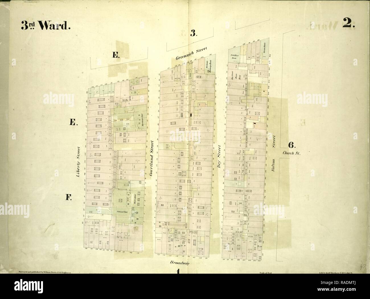 3rd Ward. Plate 2: Map bounded by Greenwich Street, Fulton Street ...