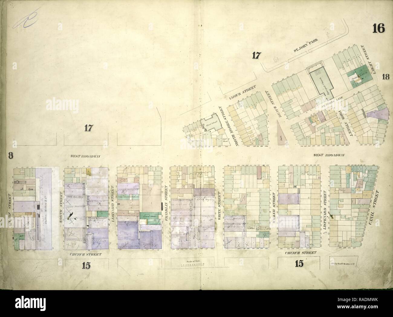 Plate 16: Map bounded by West Broadway, Varick Street, Laight Street ...
