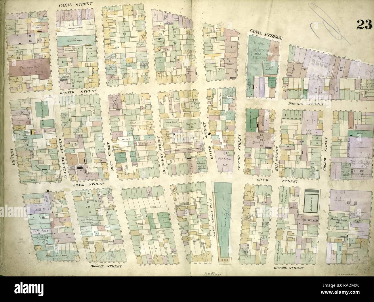 Plate 23: Map bounded by Canal Street, Broadway, Broome Street, Bowery ...