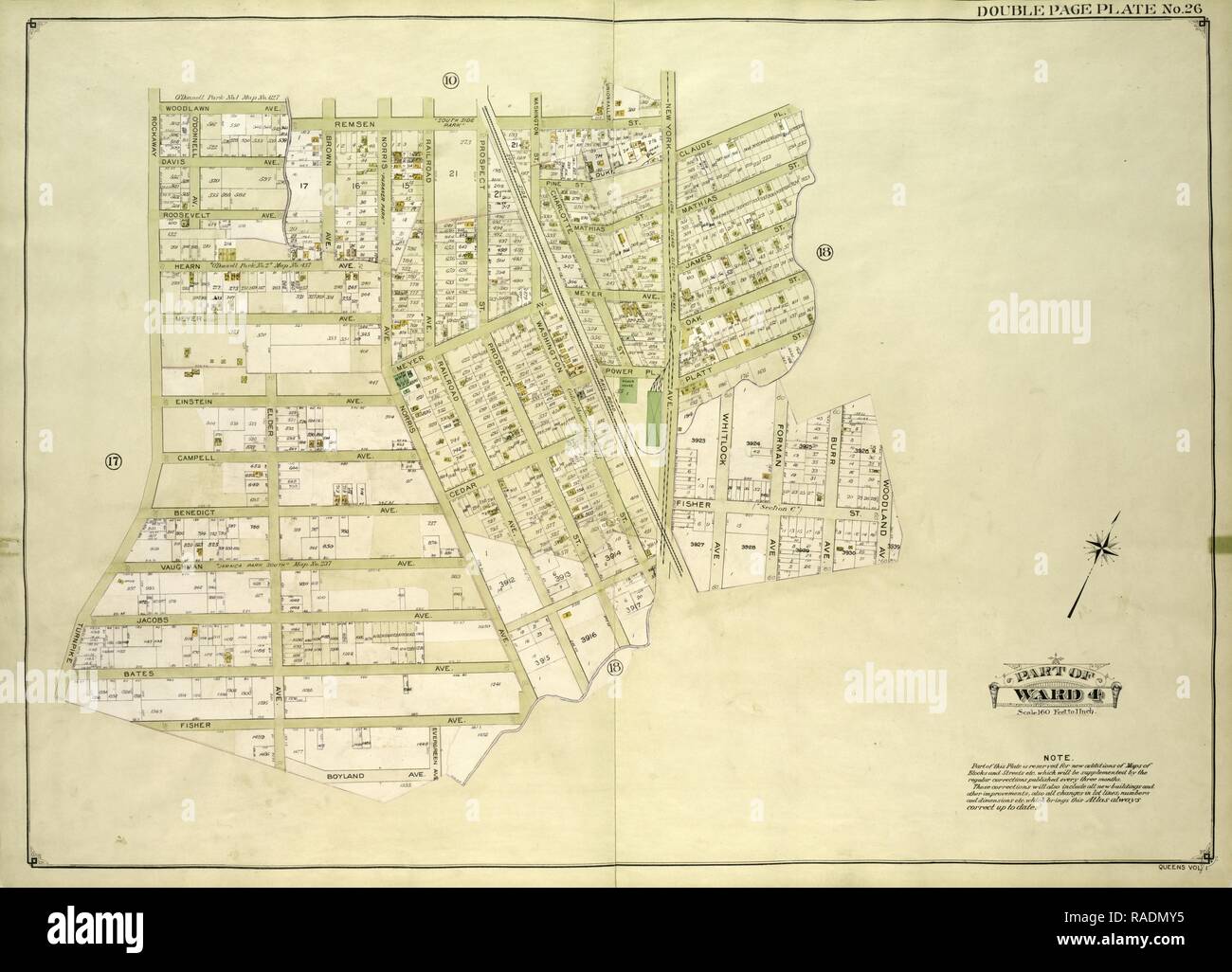 Queens, Vol. 1, Double Page Plate No. 26, Part of Ward 4, Map bounded ...