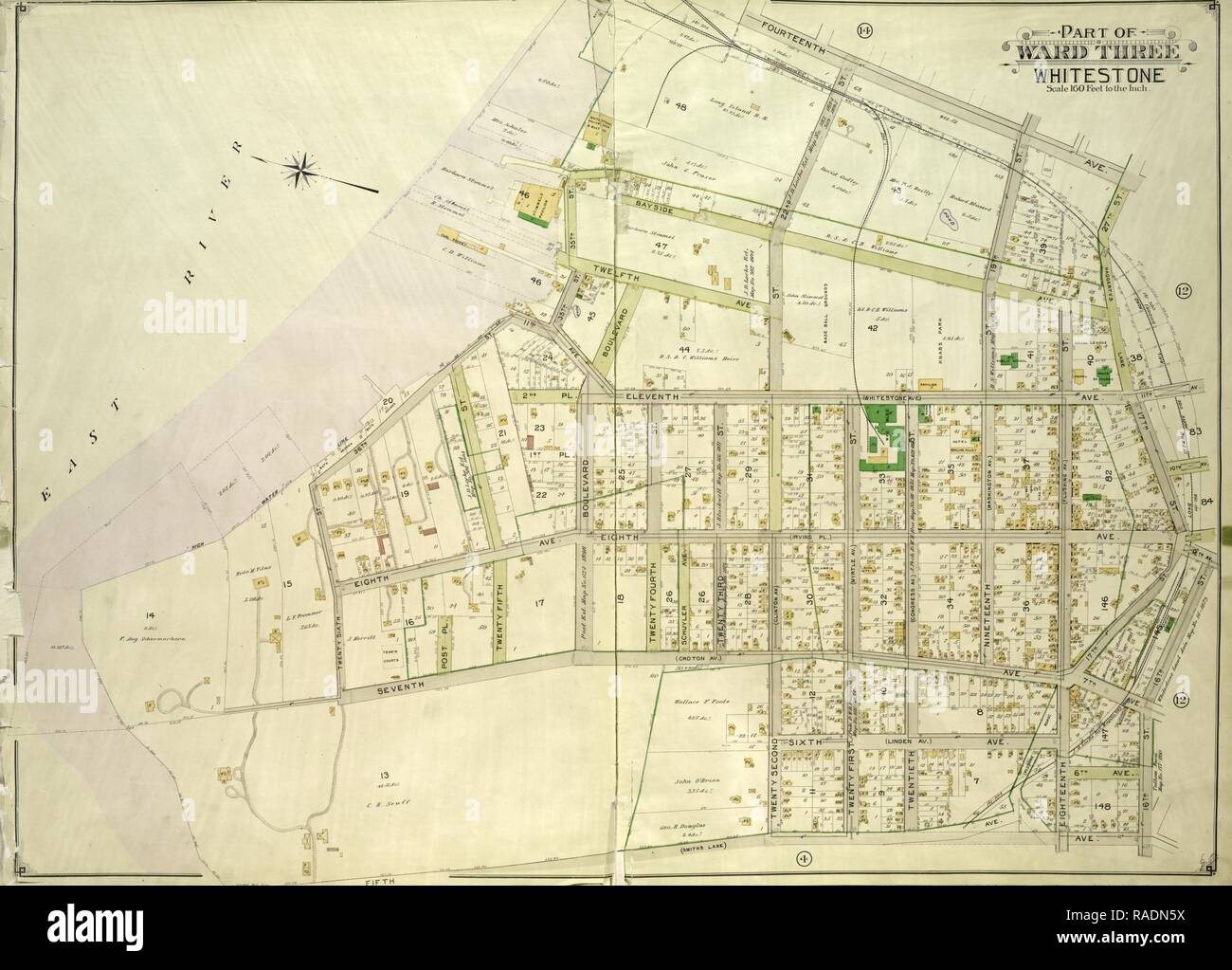 Queens, Vol. 3, Double Page Plate No. 13, Part of Ward Three Whitestone ...