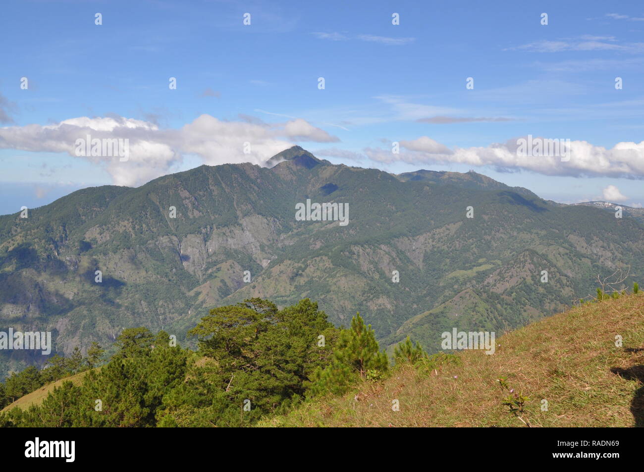 Communication and broadcasting equipment mounted on the summit of Mount ...