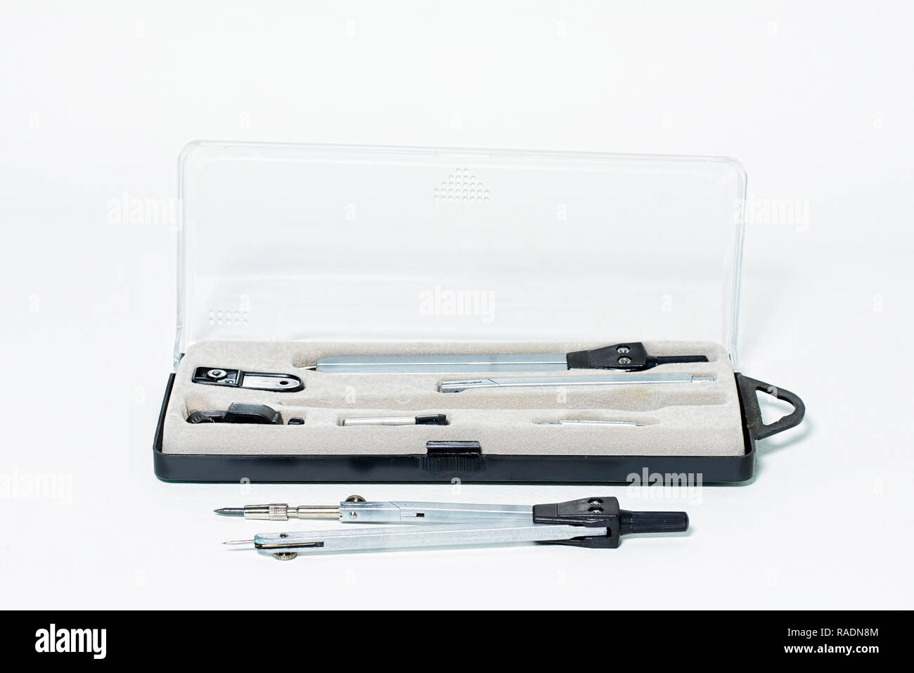 The drafting supplies on a white background Stock Photo - Alamy