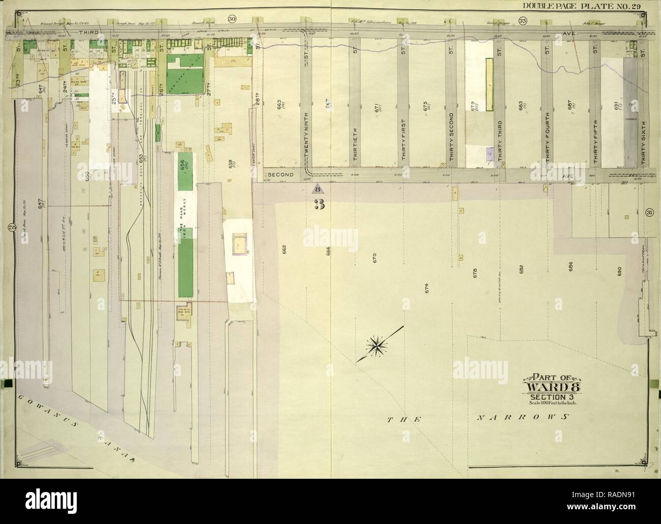 Brooklyn, Vol. 1, Double Page Plate No. 29, Part of Ward 8, Section 3 ...