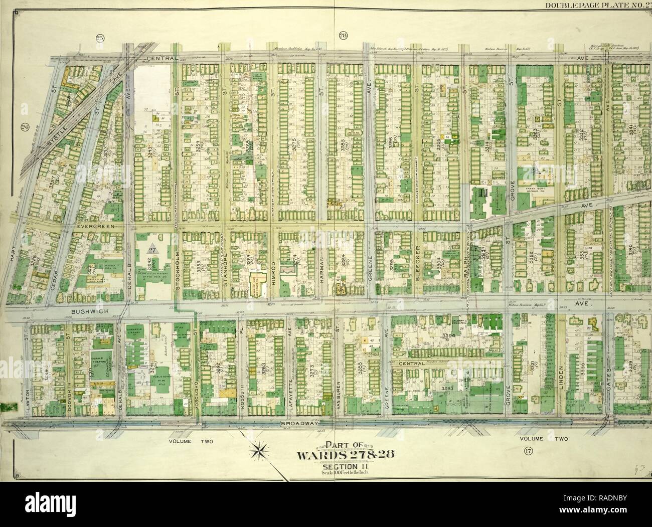 Brooklyn, Vol. 3, Double Page Plate No. 27, Part of Wards 27 & 28 ...