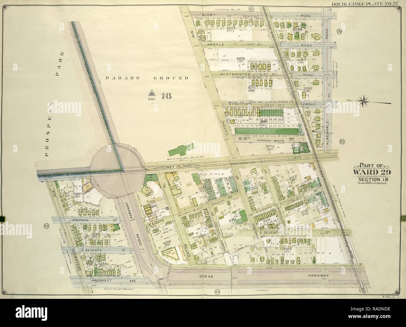 Brooklyn, Vol. 5, Double Page Plate No. 22, Part of Ward 29, Section 16 ...