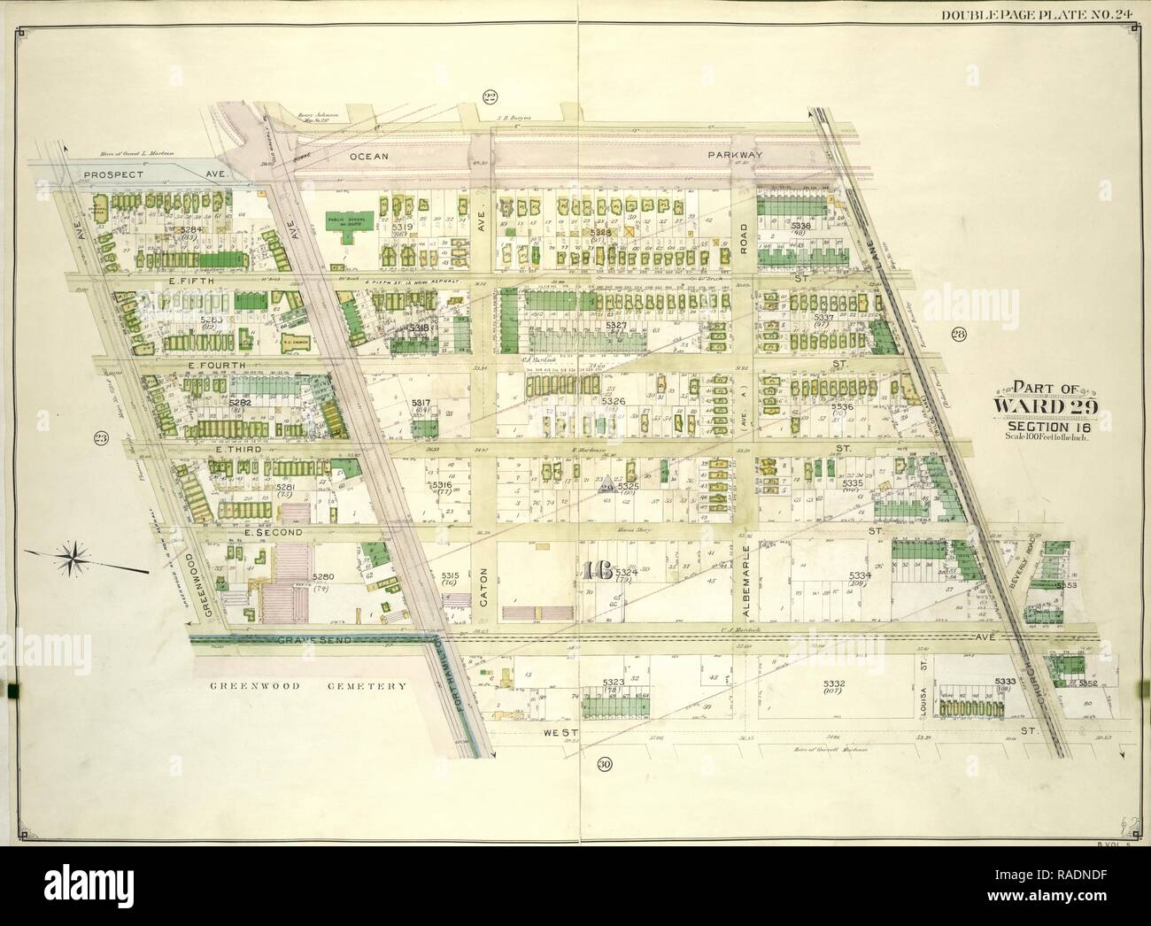 Brooklyn, Vol. 5, Double Page Plate No. 24, Part of Ward 29, Section 16 ...