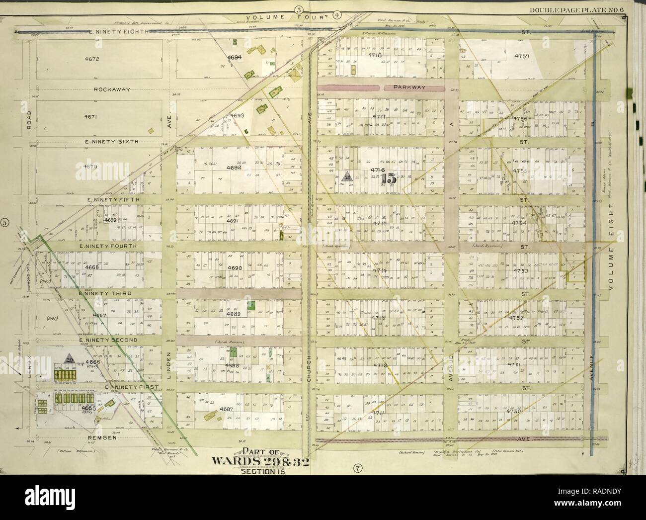 Brooklyn, Vol. 5, Double Page Plate No. 6, Part of Wards 29 & 32 ...