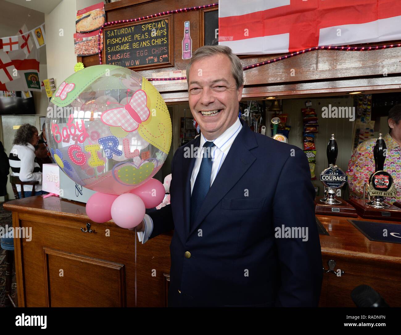 Nigel farage pint pub flag hi-res stock photography and images - Alamy