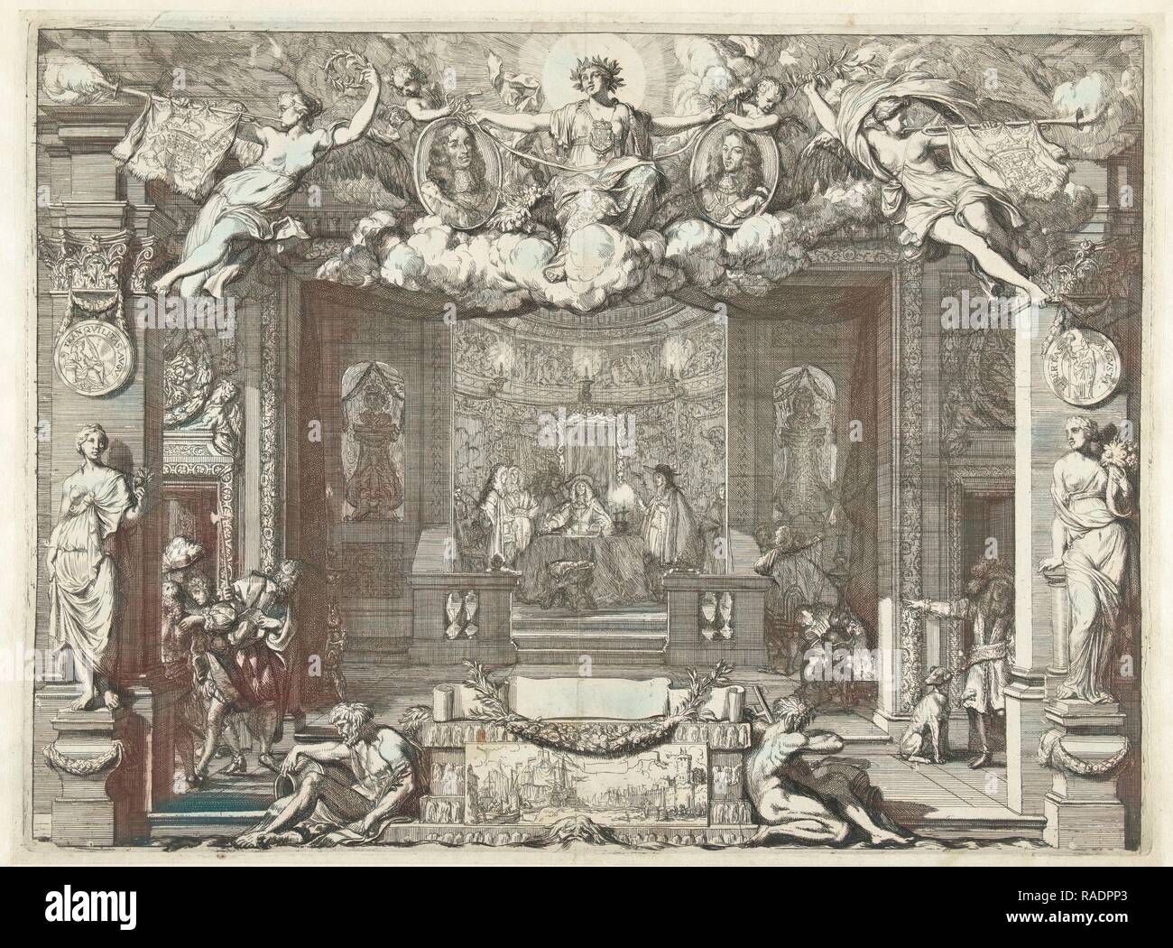 Allegory of peace between England and the United Netherlands, 1674 ...