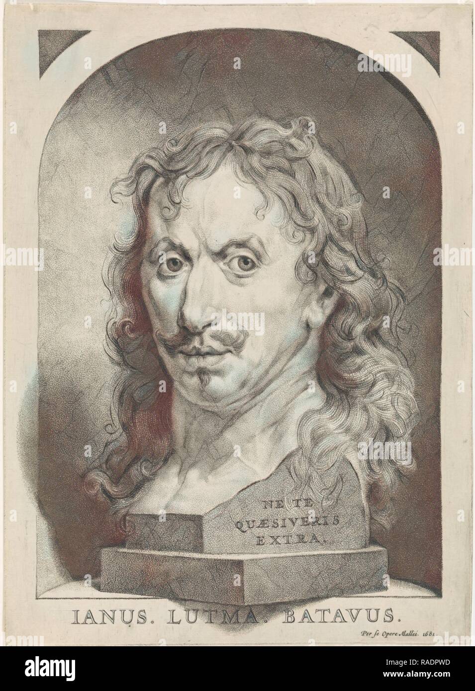 Self-portrait of John Lutma Young in a niche, Johannes Lutma (II), 168 ...