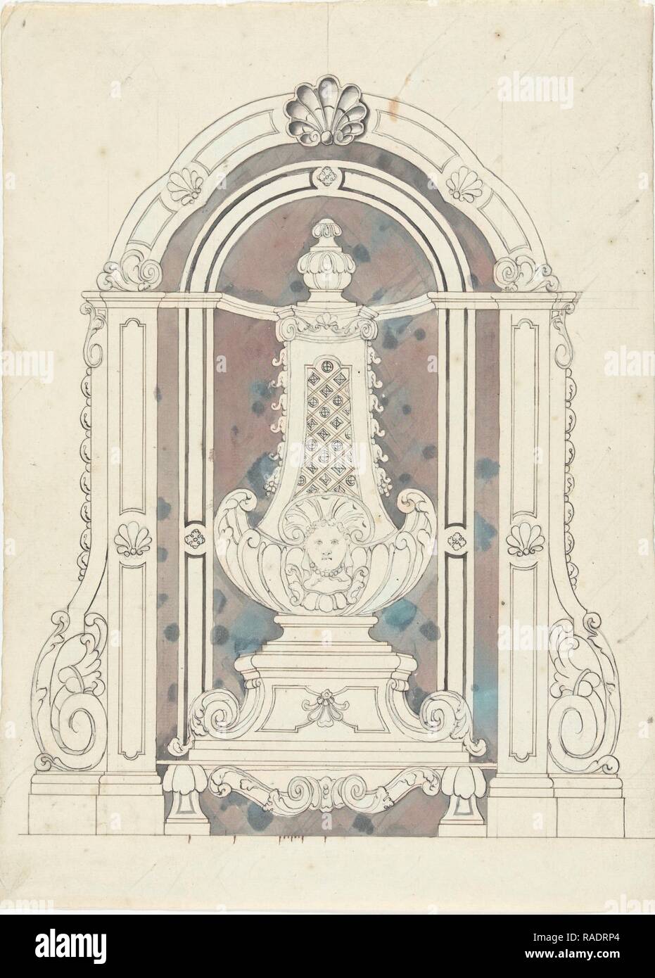 Design for a garden ornament, Daniël Marot (II), 1705 - 176. Reimagined ...