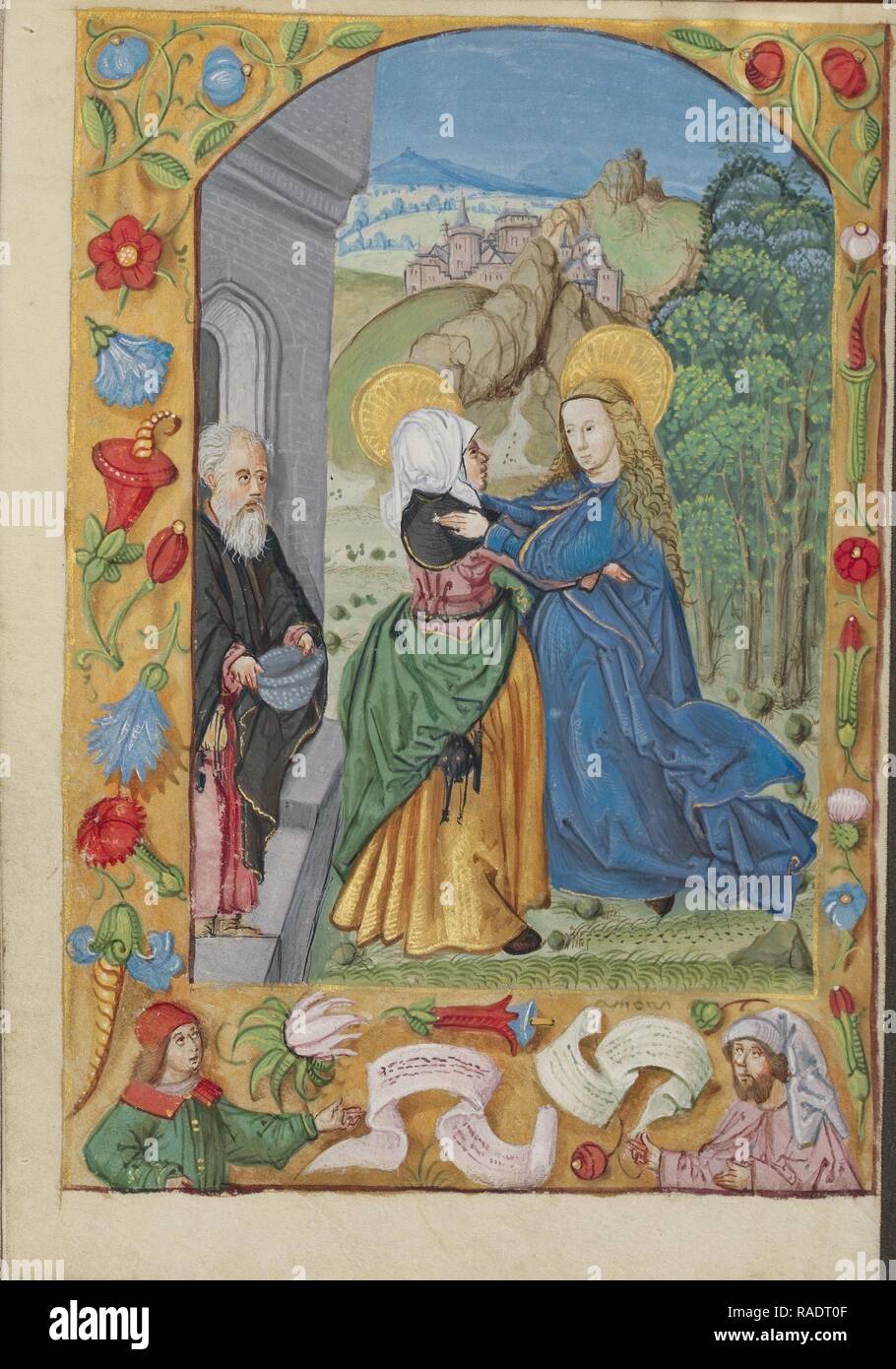 The Visitation, Strasbourg, France, early 16th century, Tempera colors ...