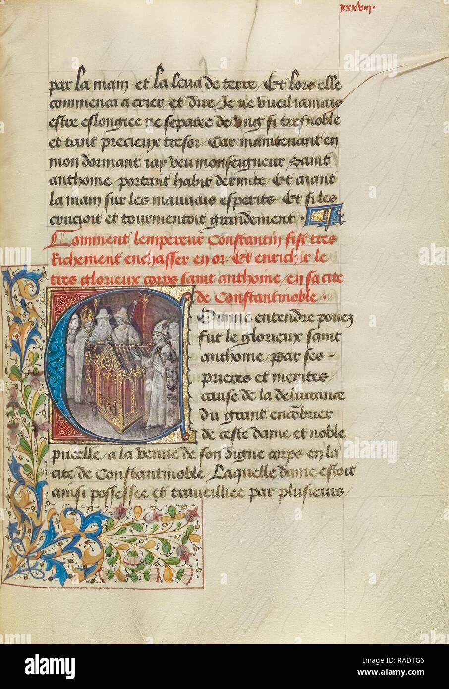 Initial C: The Emperor of Constantinople Enshrining the Body of Saint ...