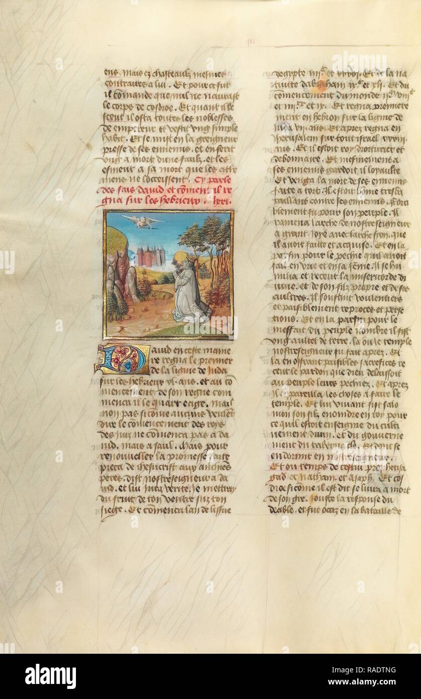 David in Prayer, Ghent, Belgium, about 1475, Tempera colors, gold leaf ...