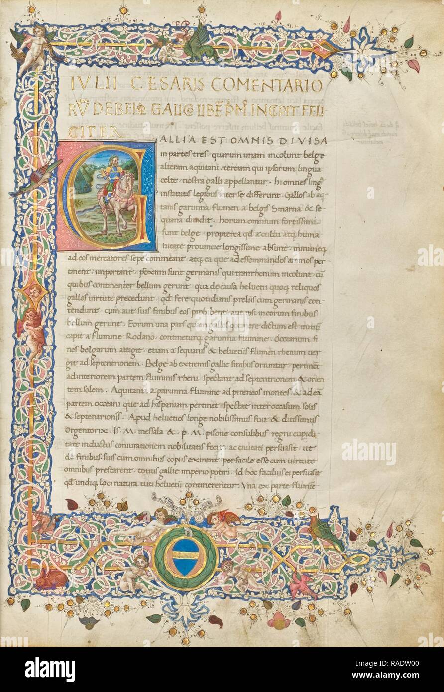 Initial G: Julius Caesar on Horseback, Florence, Tuscany, Italy, about ...