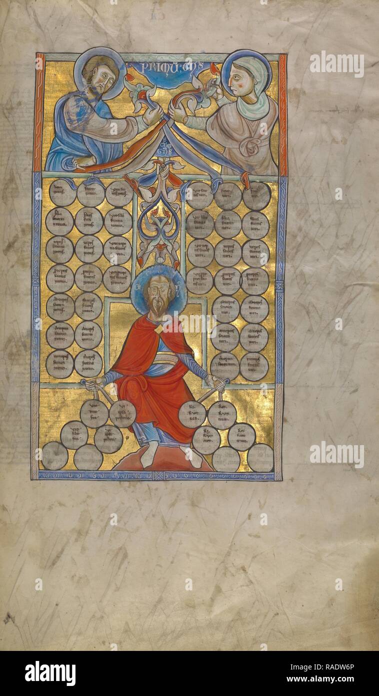 Table of Affinity, Paris, France, about 1170 - 1180, Tempera colors ...