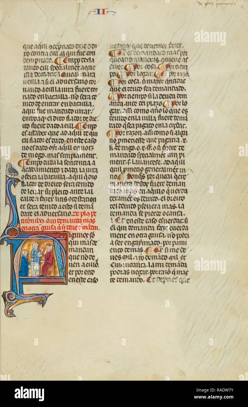 Initial A: Two Men and a Judge before an Altar, Unknown, Michael Lupi ...